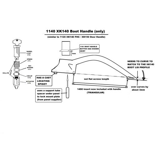 1795. XK140 Fixed Head Coupe & All XK150 models Matching Door, Boot ...