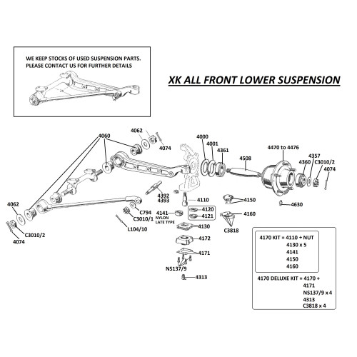 4 x 4171. Lock tabs for Lower Ball Joint in Stainless Steel. C3028