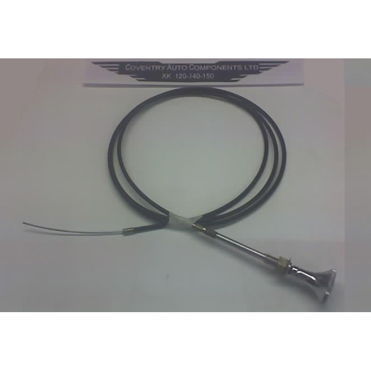 9561 XK120 Bonnet Pull Cable With Chrome Knob
